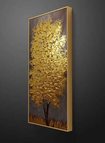 Golden Fortune Tree Painting Nature Landscapes Wall Art – Radikal Homes