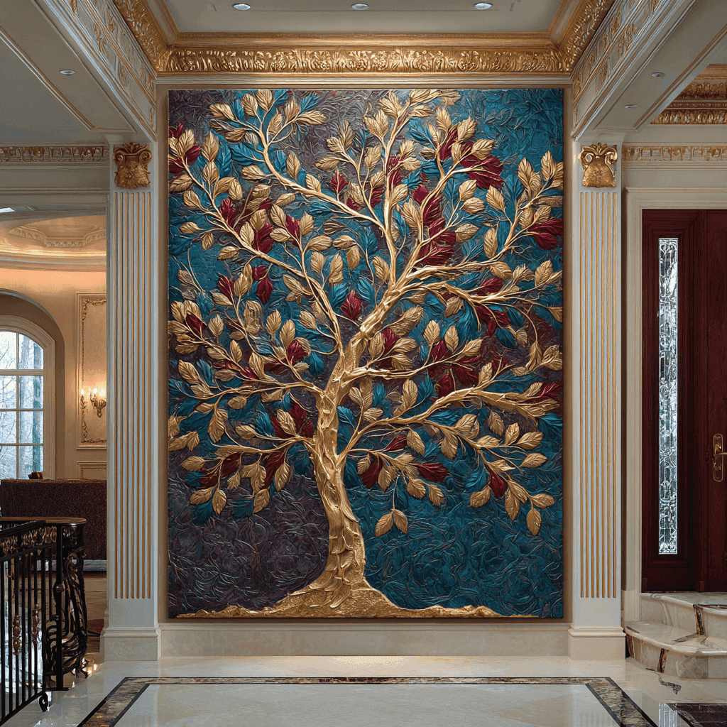 3D Gold Tree Art - Luxury Jewel Tone Canvas Wall Art | Radikal Homes